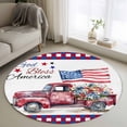 Area Rug 48in, Watercolor Vintage Red Truck Flower Floor Carpet Living ...