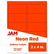 Box Partners Rectangle Laser Labels 4" x 2" Fluorescent Red 1000/Case ...