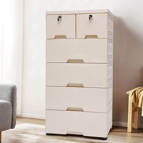 Fichiouy 5-Tier Storage Cabinet Stackable Underclothes Drawers Toys ...