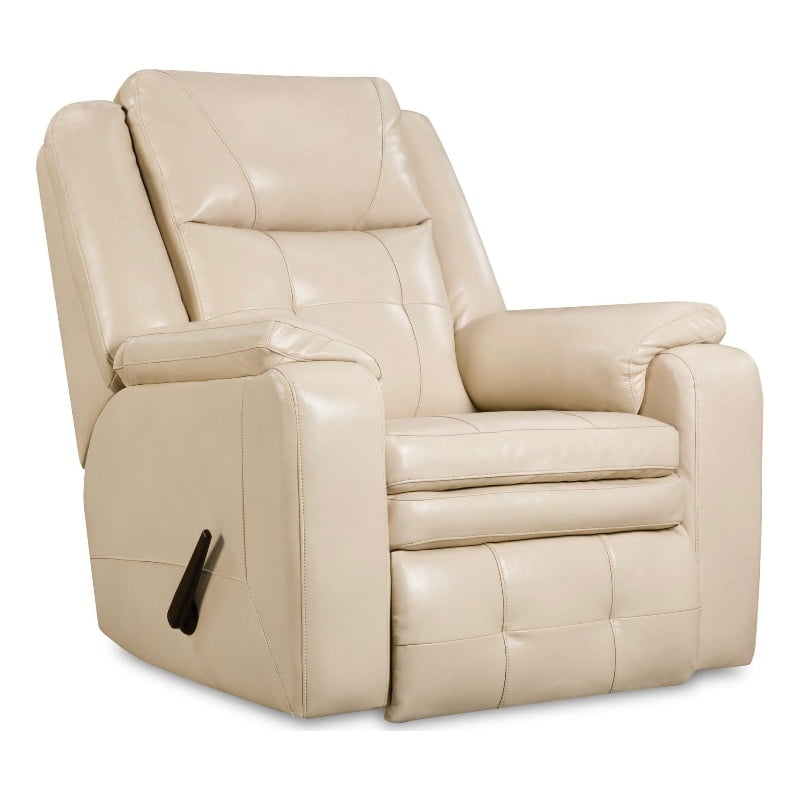 Southern Motion Inspire Swivel Leather Rocker Recliner in Cream ...
