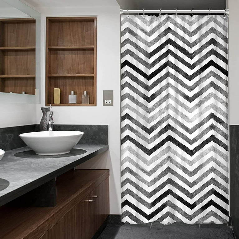 Grey Chevron Shower Curtains
