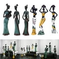 African Girl Figurine Set of 3 Colorful Tribal Lady Woman Resins ...