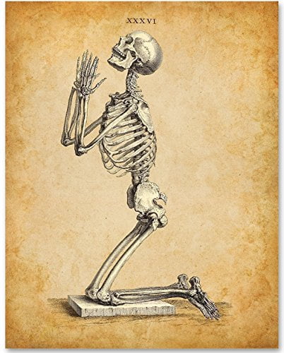 Praying Skeleton - 11x14 Unframed Art Print - Great Gift for Goth Fans ...