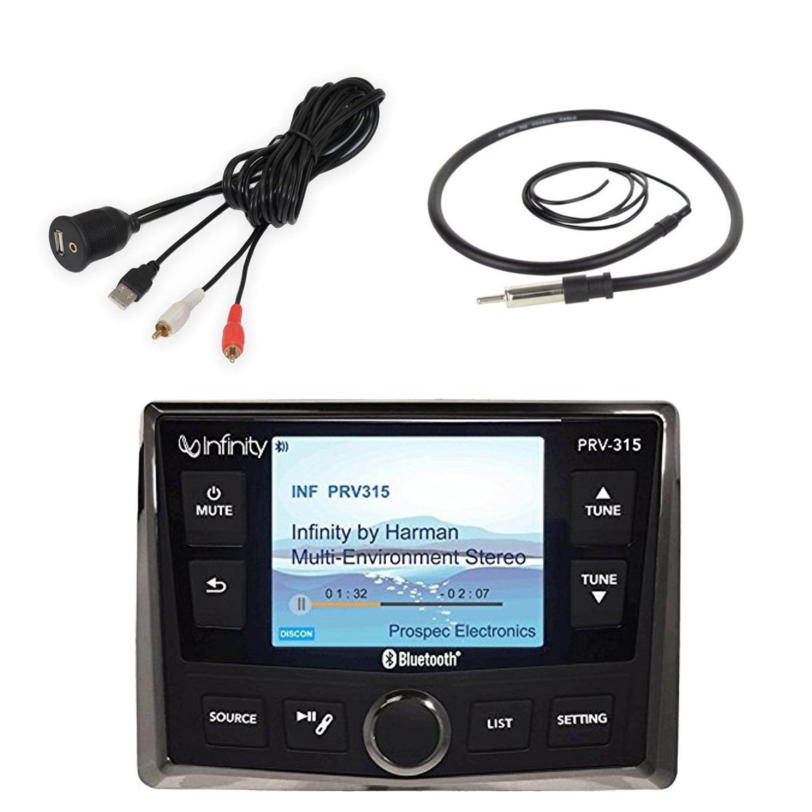 Infinity PRV315 Marine 3.5" TFT Display Bluetooth SiriusXM-Ready Stereo ...