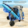Beach Cart Deluxe Heavy Duty Folding Ocean Utility Large Sand Wheels ...