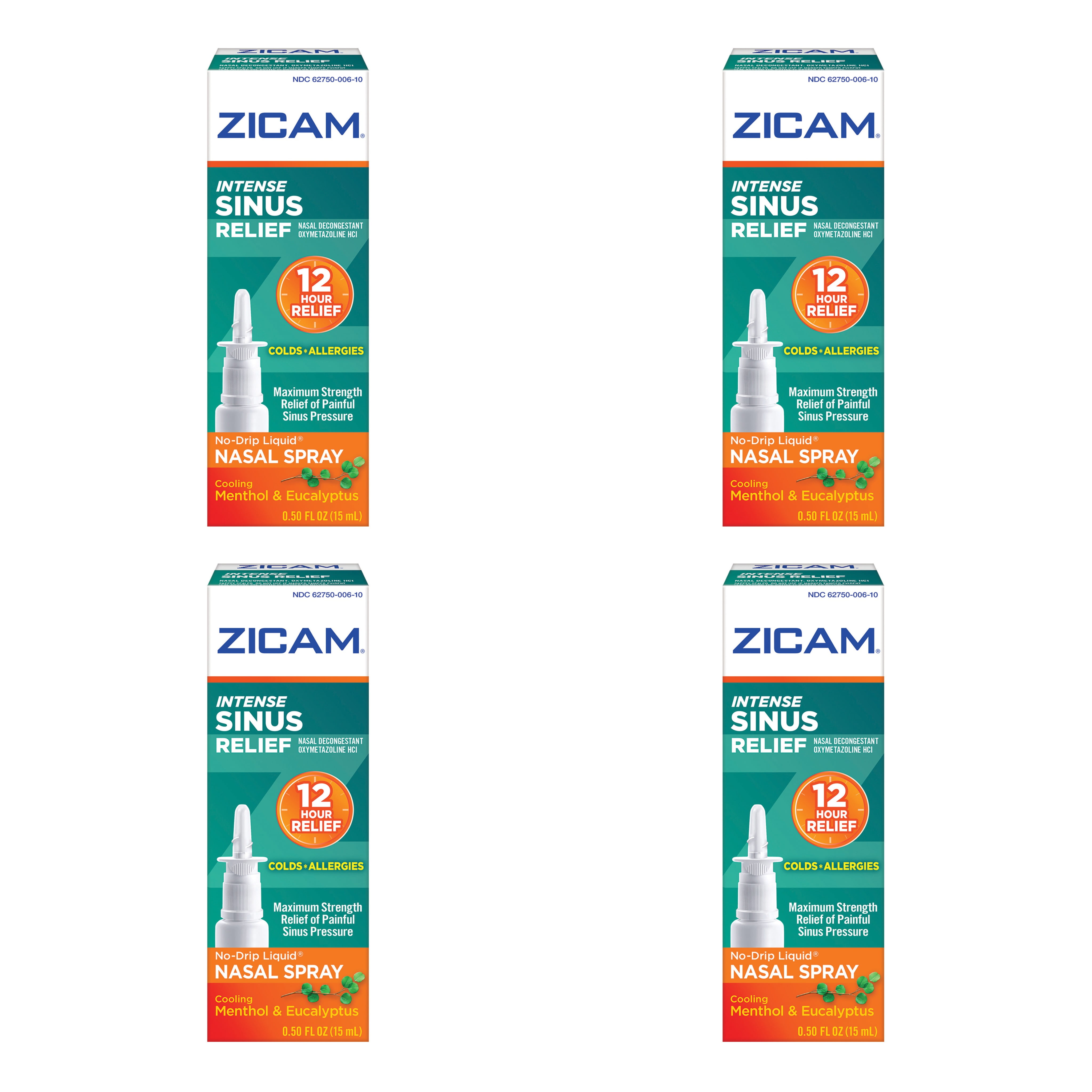 4 Pack - Zicam Intense Sinus Relief Liquid Nasal Gel 0.50oz Each ...
