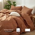 MooMee Twin Size Duvet Cover Set, 100% Washed Cotton, Breathable, Soft ...