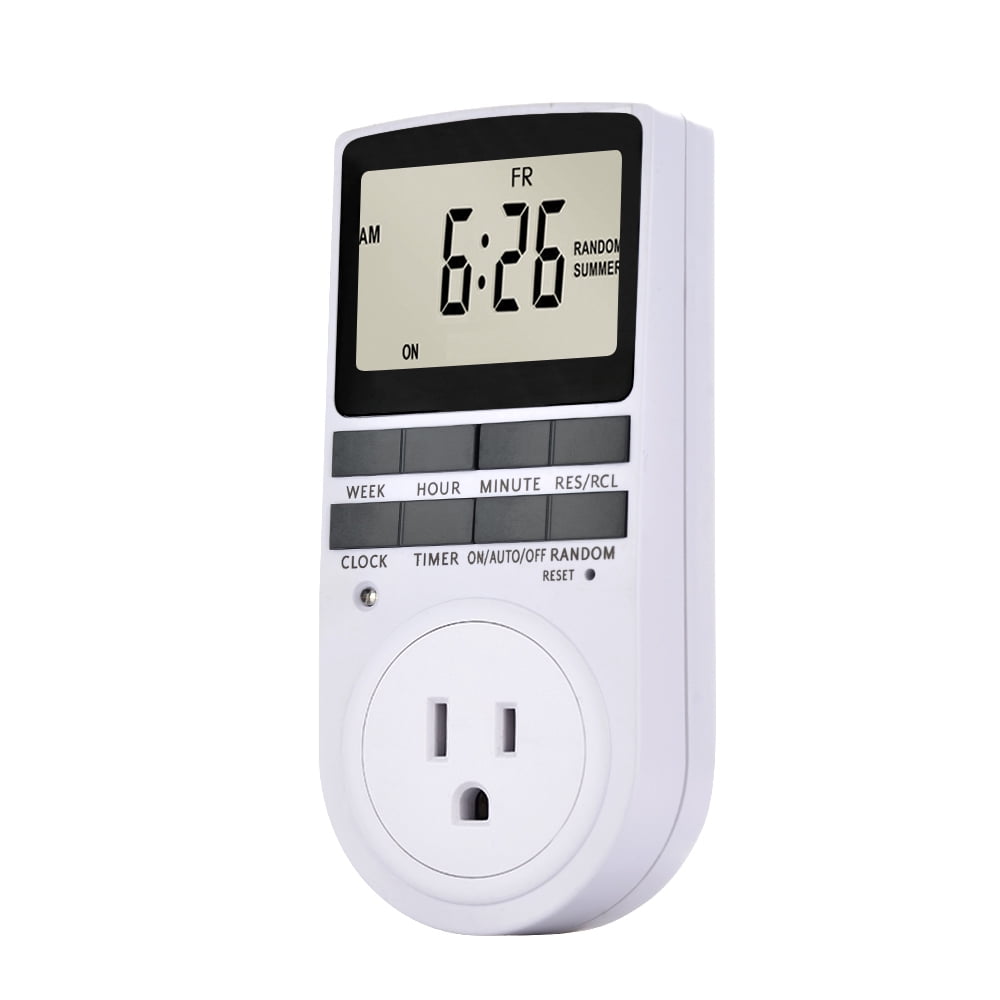 Pack of 1 Digital Plug-in Timer Socket LCD Display 10 Programmable ...