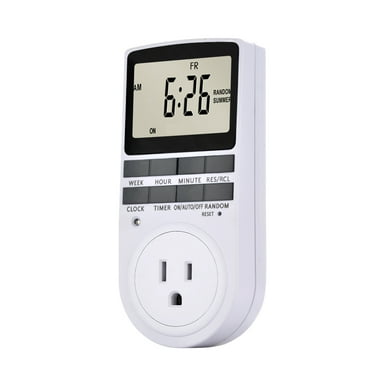 GE 7-Day Programmable Digital Timer, 1 Outlet Grounded, Plug-In Indoor ...