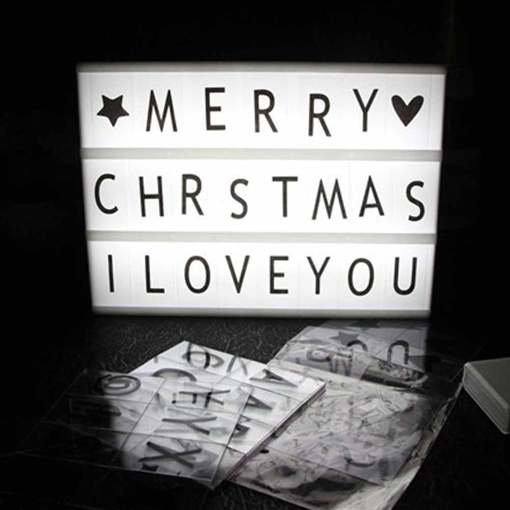Creative DIY Combination Cinematic Light Box With Letters LED Light ...