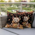 Black Brown Animals Fall Outdoor Pillow Covers 20"x20" Set of 2 ...