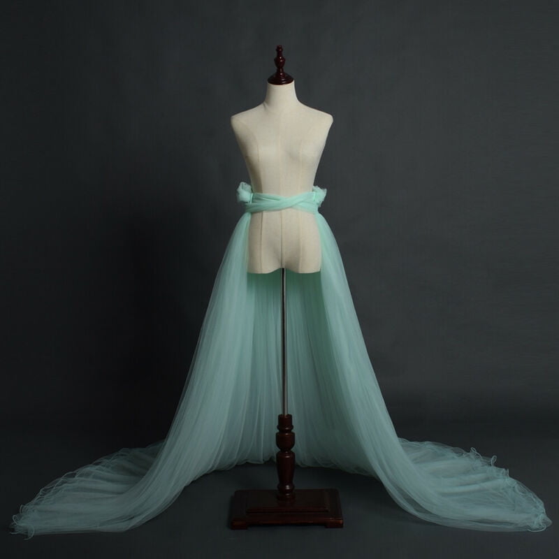 GRACEART Women Long Detachable train Skirt Overskirt For Show Bridal ...