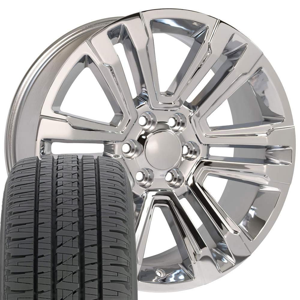 22 inch Chrome 5822 Wheels & Bridgestone Tires fit GM Trucks - GMC ...