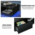 Hommpa High Gloss Black Coffee Table with 2 Drawers LED Sofa Side End ...