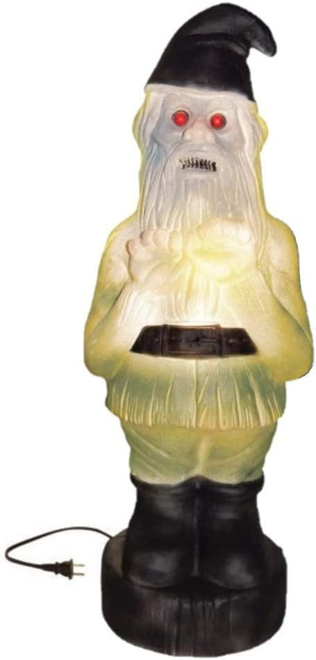 PMU Halloween Gray Face Light Up Zombie Gnome Trick or Treat Blow Mold ...