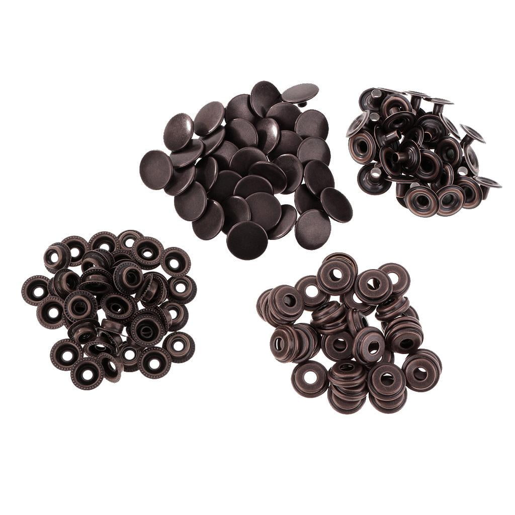 Set Of 30 Metal Snap Fasteners Press Stud Buttons DIY For Leather ...