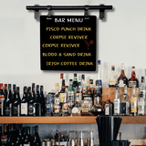 Wall Mounted Metal Hanging Menu Display Sign, Cafe Bar Business price ...