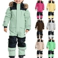 Girls Boys Snow Suit Kids One Piece Snowsuit Waterproof Windproof ...