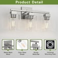 Brush Nickel Bathroom Vanity Light - 3 Fixture Square Design & Ul ...