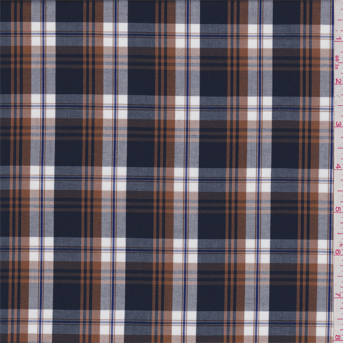 Navy/Rust Plaid Shirting, Fabric Sold By the Yard - Walmart.com ...