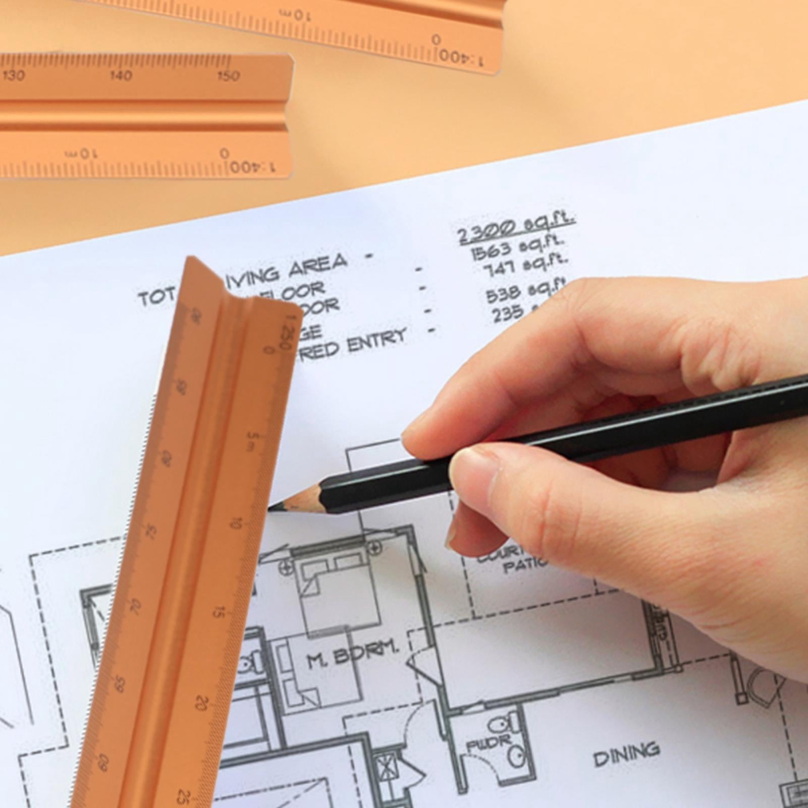 Regla de medición de ingeniería, regla de escala triangular de 30 cm ...