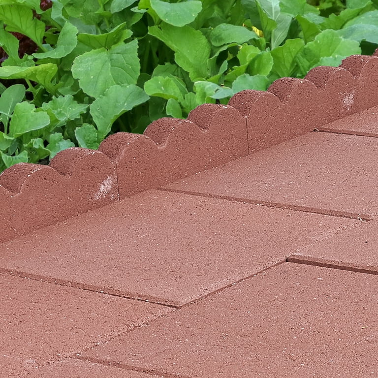 Red Scallop Edger Bricks Garden Edge 34IN CORNER SCALLOP PAVESTONE