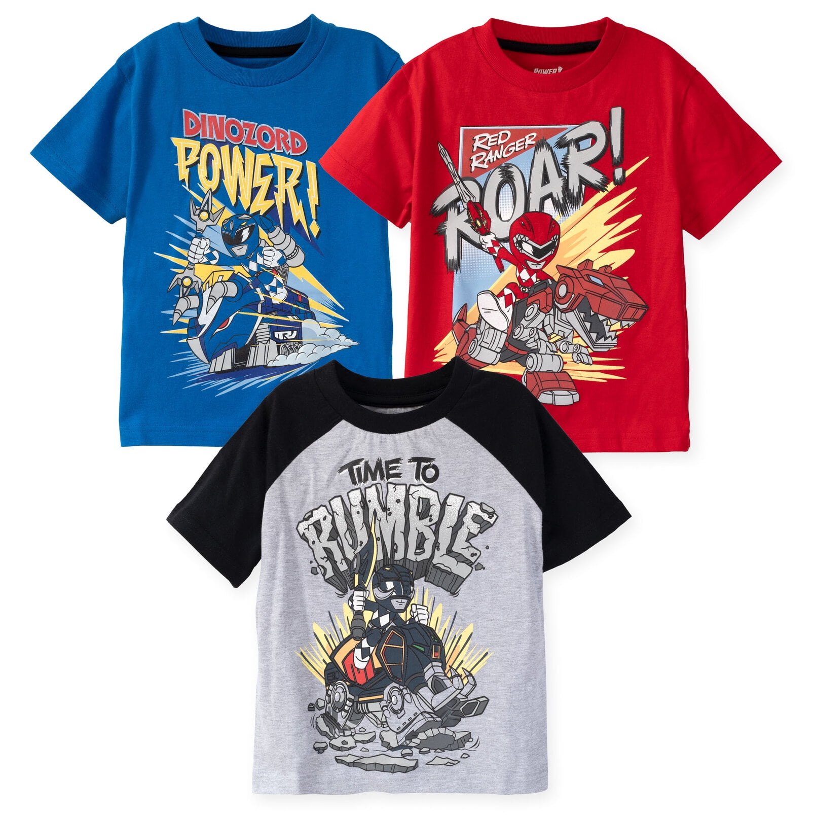 Power Rangers Toddler Boys 3 Pack T-Shirts Toddler to Big Kid - Walmart.com