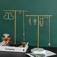 Marbled T-Shape Jewelry Rack, Necklace & Bracelet Stand with Hex Base ...