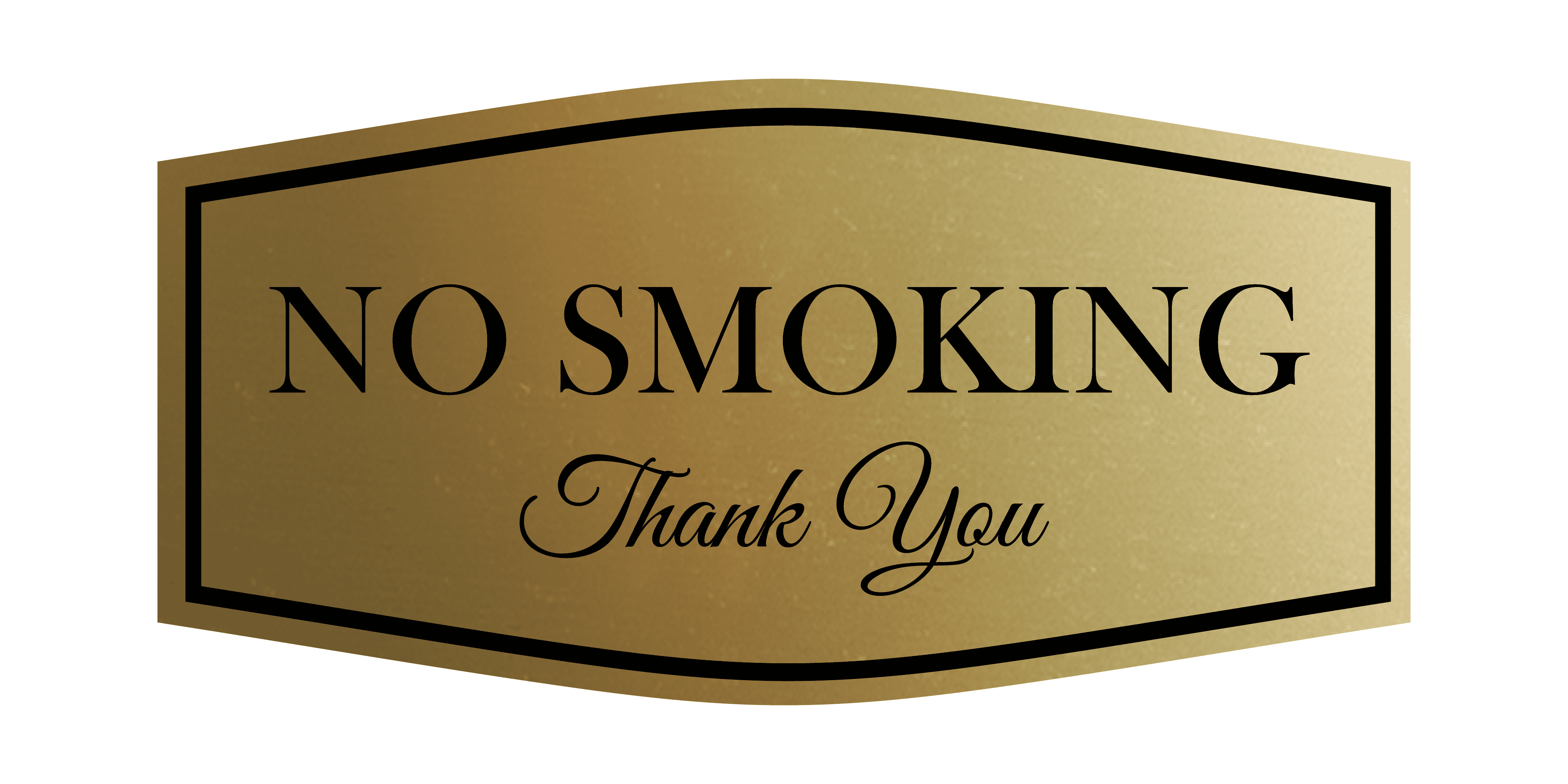 Fancy NO Smoking Thank You Sign (Brushed Gold) - Large - Walmart.com