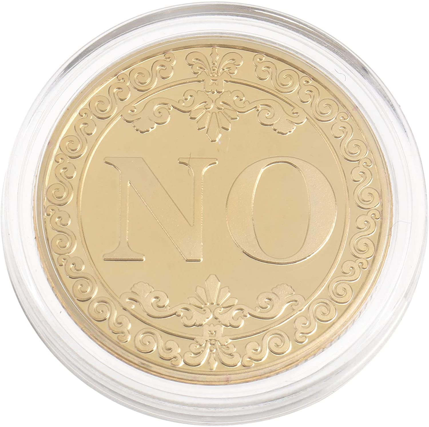 HTCM Yes No Challenge Coin Golden Flipping Coin Yes Or No Souvenir Coin ...