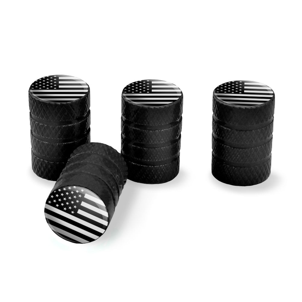 Subdued American USA Flag Black White Military Tactical Tire Rim Wheel ...