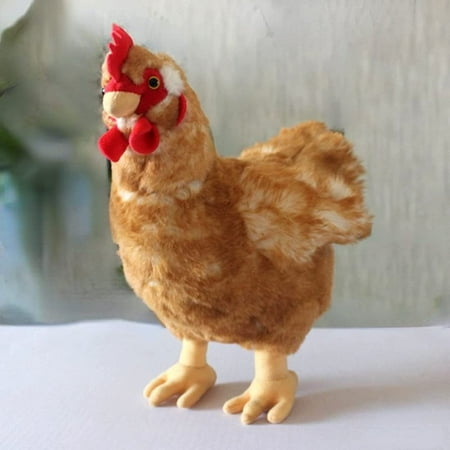 HTAIGUO Stuffed Animal Toy Real Life Plush Chicken Doll Big Hen Kids ...