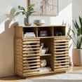 Tcbosik Small Storage Cabinet with 2 Sliding Doors, 36.1" Farmhouse ...