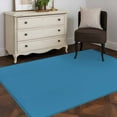 Wave Ride 3x5 Area Rugs, Farmhouse Solid Blue Color Modern Art Non-Skid ...