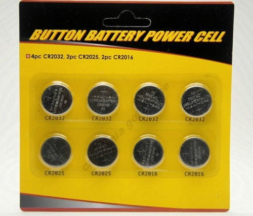 8pcs/pack Assorted BUTTON BATTERY Cell Lithium Coin CR2032 CR2025 ...