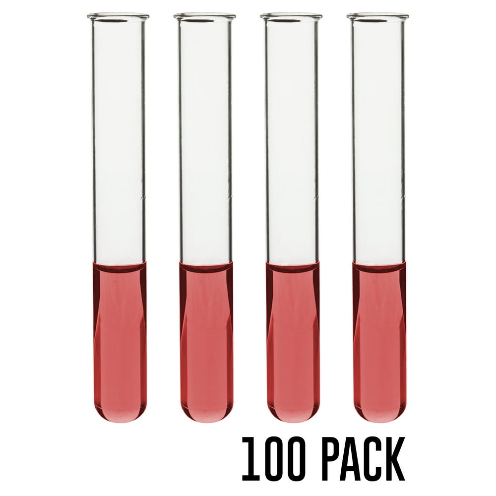 100PK Test Tubes, 15ml - Borosilicate 3.3 Glass - 1.2mm Thick Walls ...