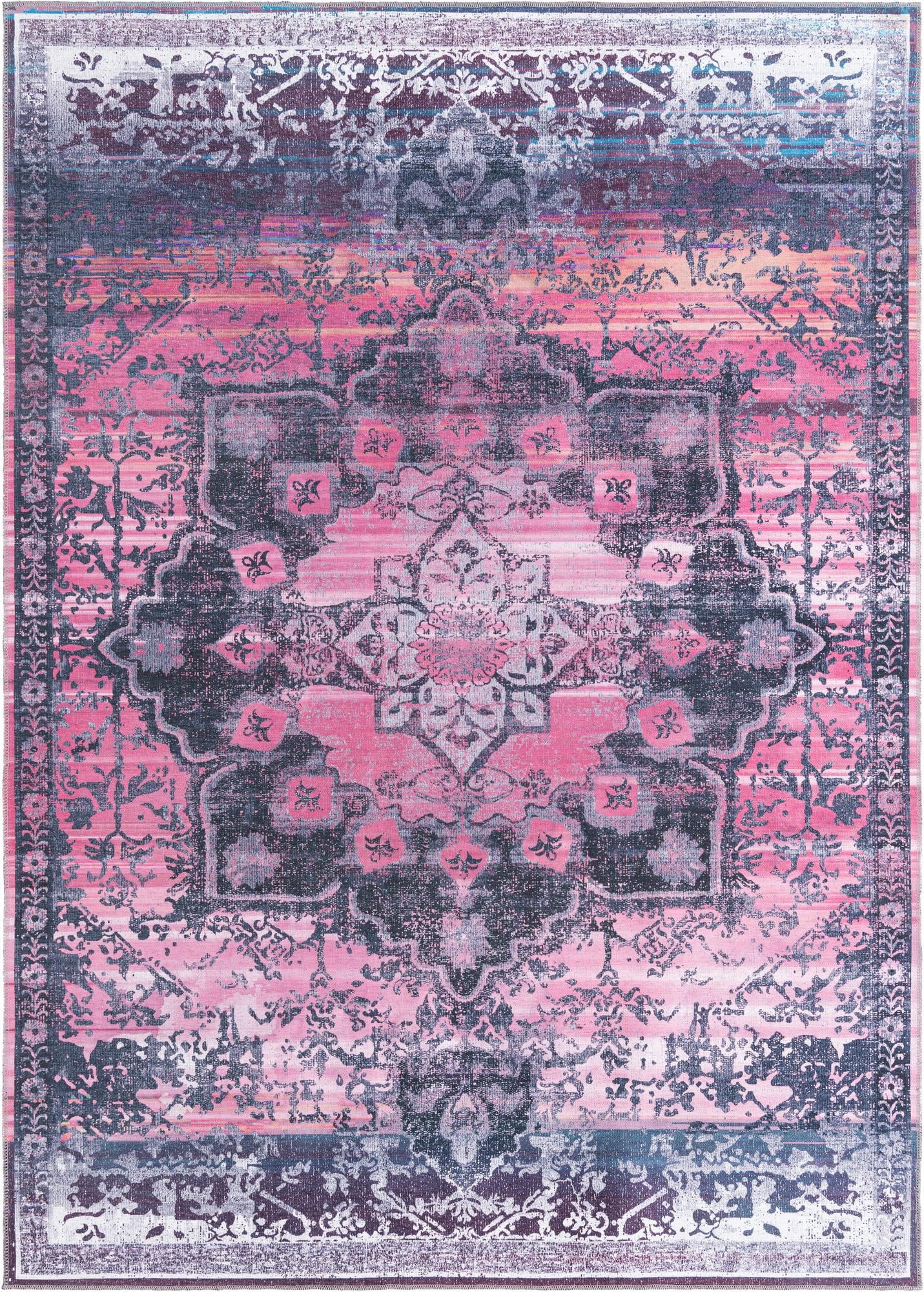 Rugs.com Francesca Collection Washable Rug – 7' x 10' Antique Rose ...