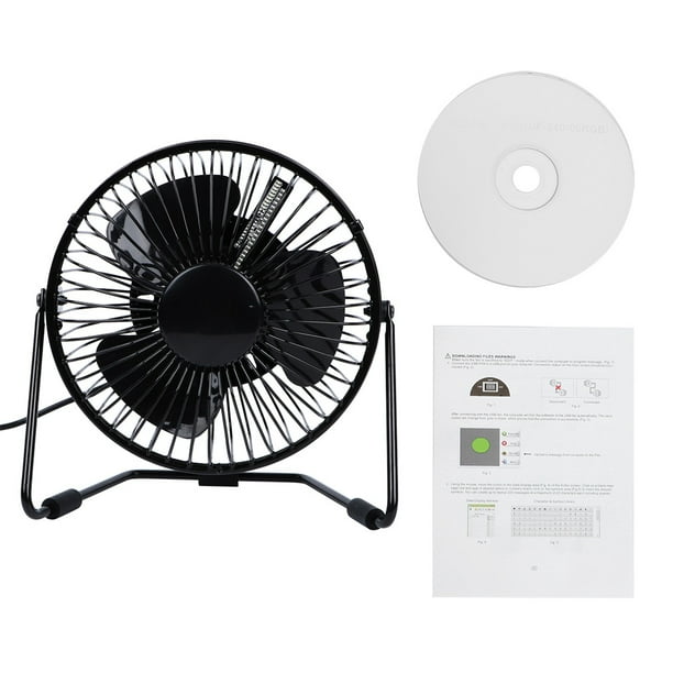 360° Rotation USB Programmable LED Desk Mini Fan RGB Table Cooling Fans ...