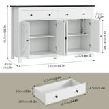 Homfa 55'' Dining Room Furniture, Kitchen Sideboard Buffet Cabinet, 4 ...