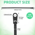 100 black ties with screw holes, 7.8 inch multi-functional heavy duty ...