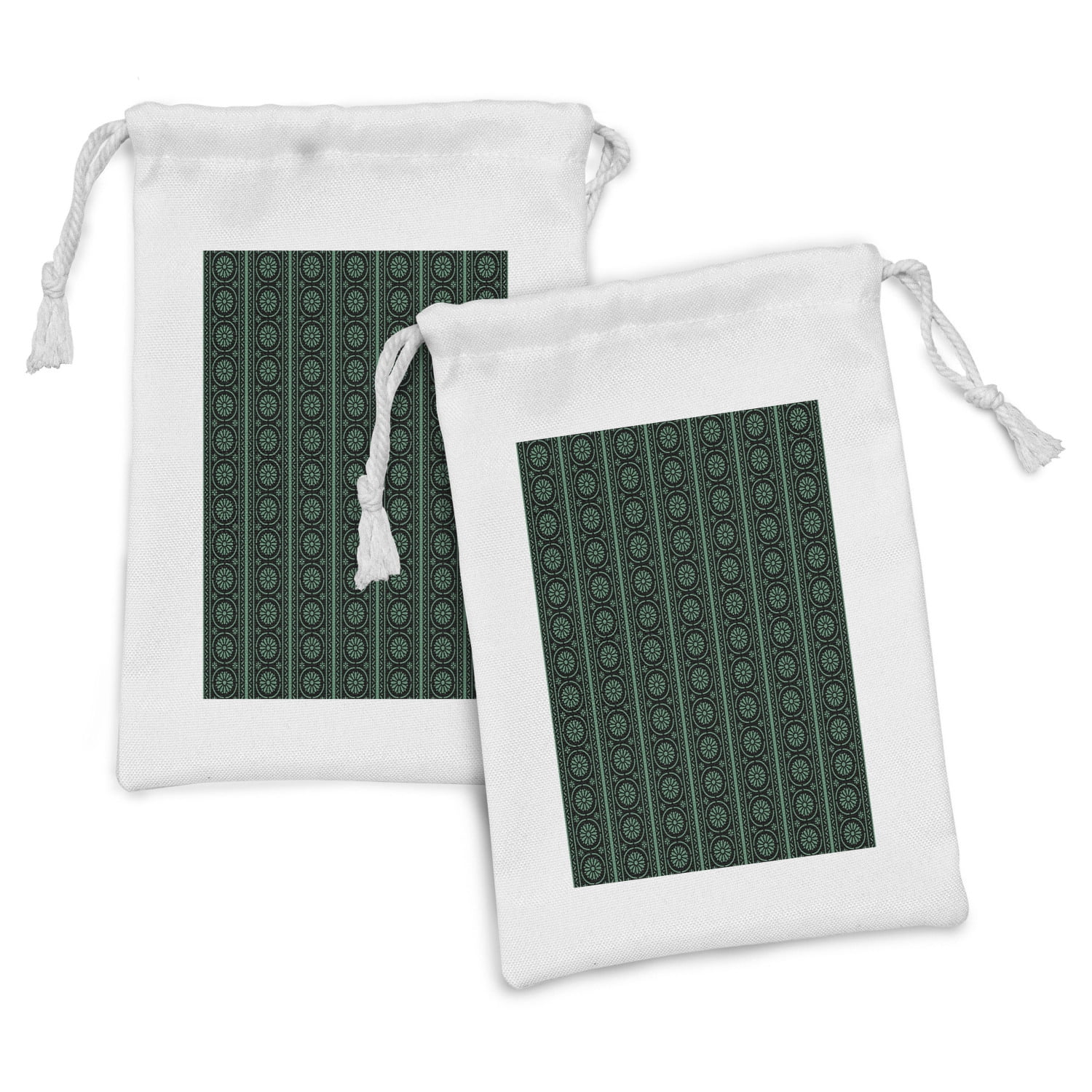 Abstract Fabric Pouch Set of 2, Damask Pattern Inspired Repeated ...