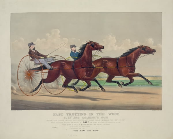 Print: Fast Trotting In The West: Lucy And Goldsmith Maid, 1871 ...