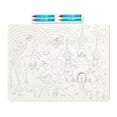 Pen+Gear Washable Fairytale Coloring Placemat Kit with 4 Crayons, Black ...