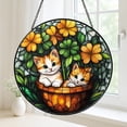 Clover Cat Window Hanging Acrylic Suncatcher, Cute Kitten Window Panel ...