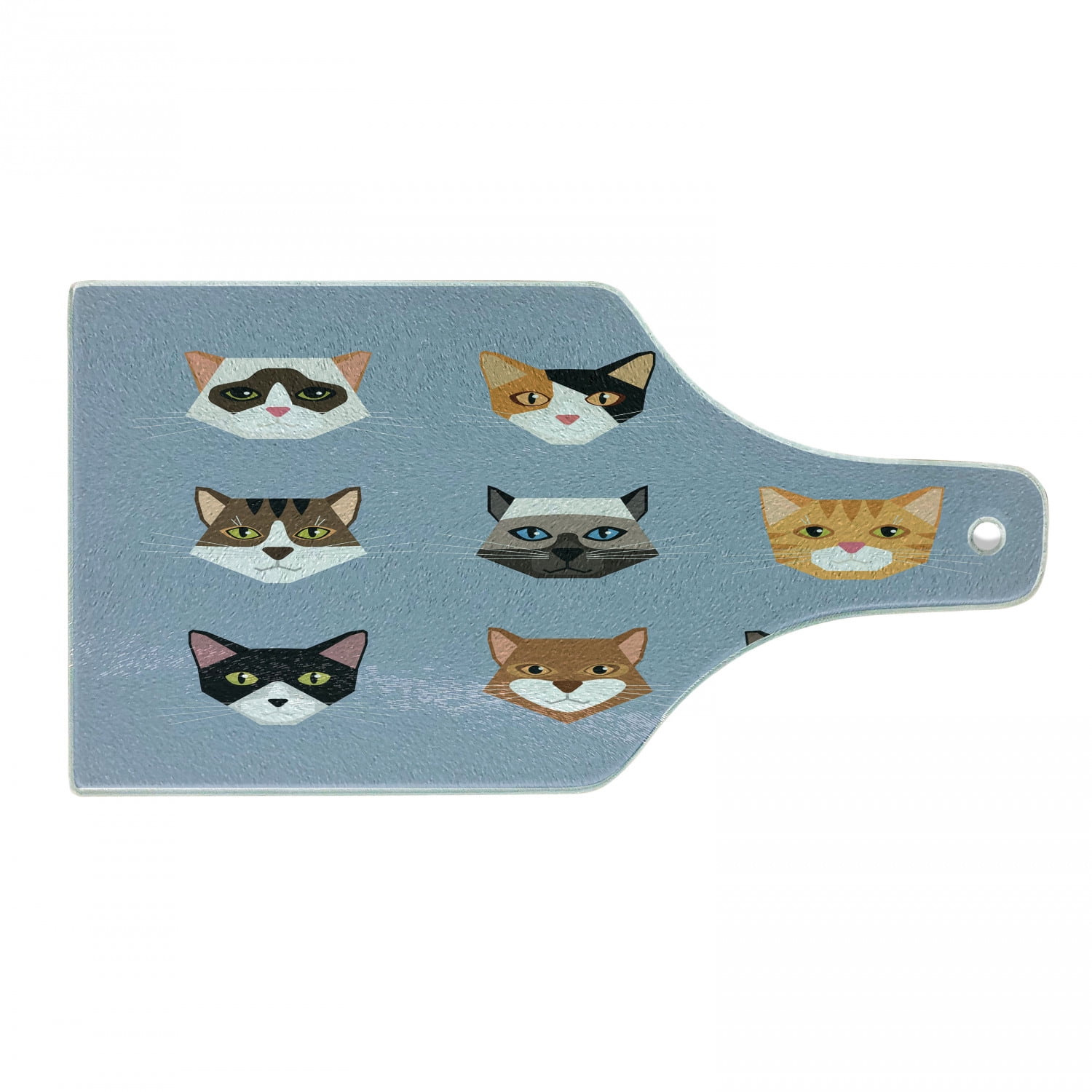 Cat Cutting Board, Animal Portrait Set Kittens Face Whiskers ...