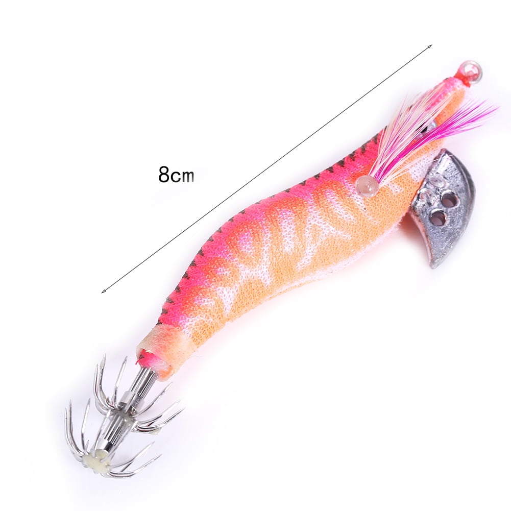 Qiilu 4Pcs Luminous Plastic Shrimp Bait Squid Shrimp Jig Jigging Lures ...