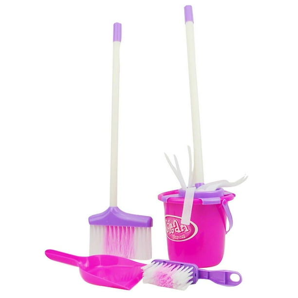 Kids Household Cleaning Set Pretended Broom Dustpan Brush Toy Play Game ...