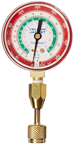 Yellow Jacket 40331 Red Pressure Gauge with 19110 Quick Coupler ...