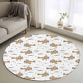 3ft Round Rug Brown Airplane Area Rugs for Living Room Bedroom Washable ...