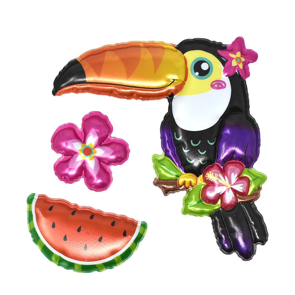 Tropical Toucan Wall Decal 3D Balloon Stickers, Assorted, 3-Piece ...